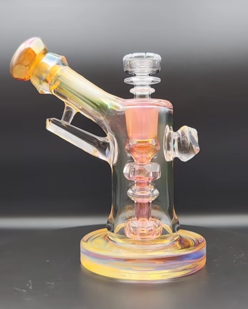 Faceted Crystal Gold Fumed Traveler Rig with opal - Quartz Castle